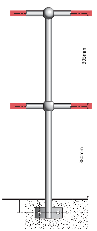 90 SHORT SIDE MOUNT STANCHION – Magnus Group